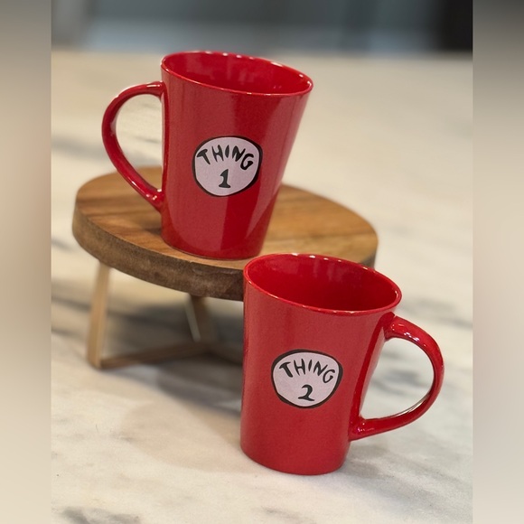 Dr. Seuss | Dining | Set Of Dr Seuss Thing Thing 2 Red Ceramic Mugs ...